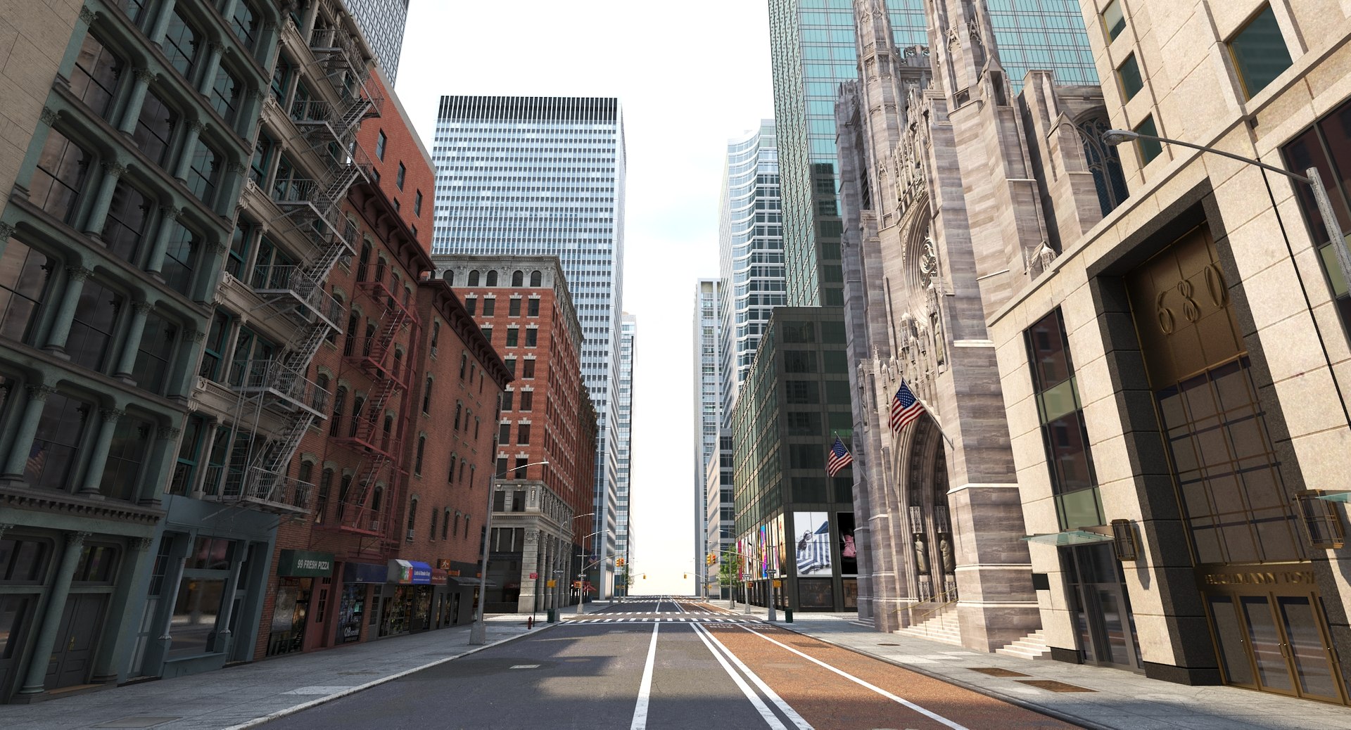 3D Model Generic Manhattan Street - TurboSquid 2068619