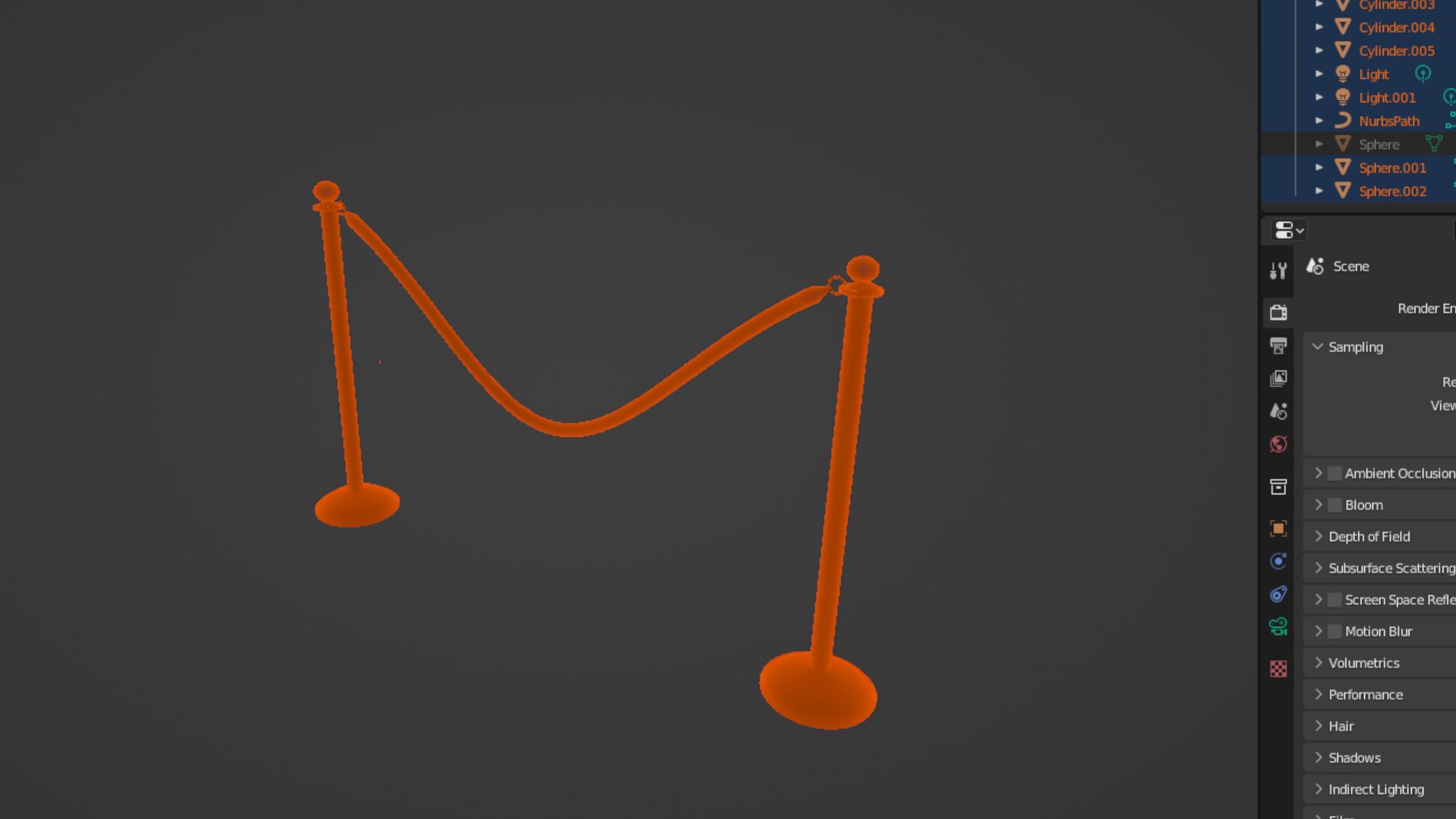 Red Velvet Rope 3D model - TurboSquid 1833138