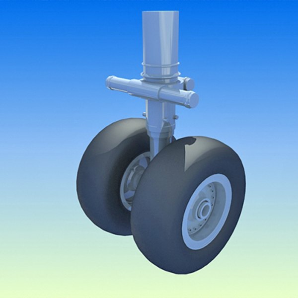 4 aircraft wheels 3d lwo