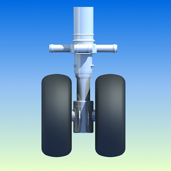 4 aircraft wheels 3d lwo