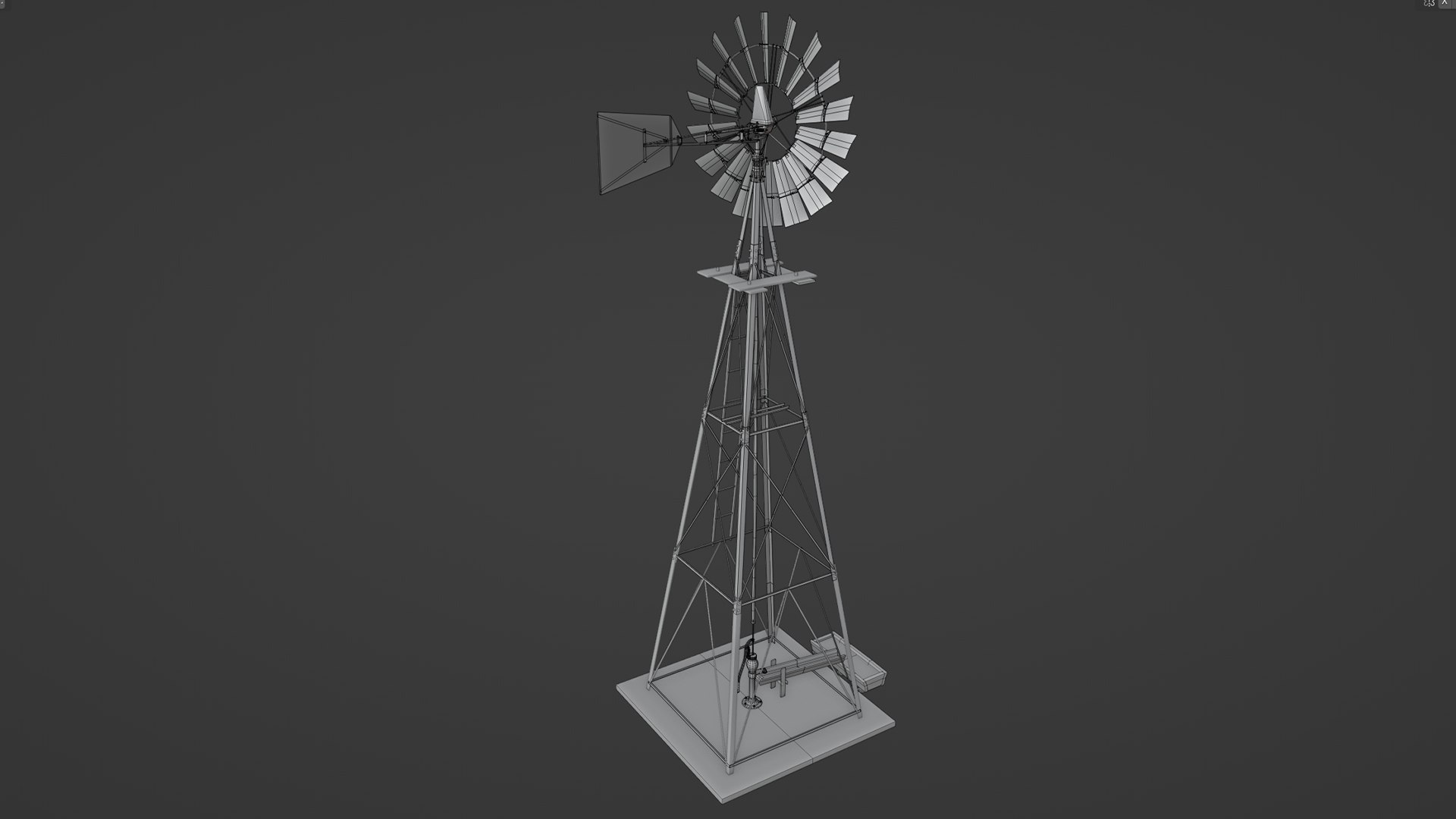 3D Old Windmill With Water Pump - TurboSquid 2216255