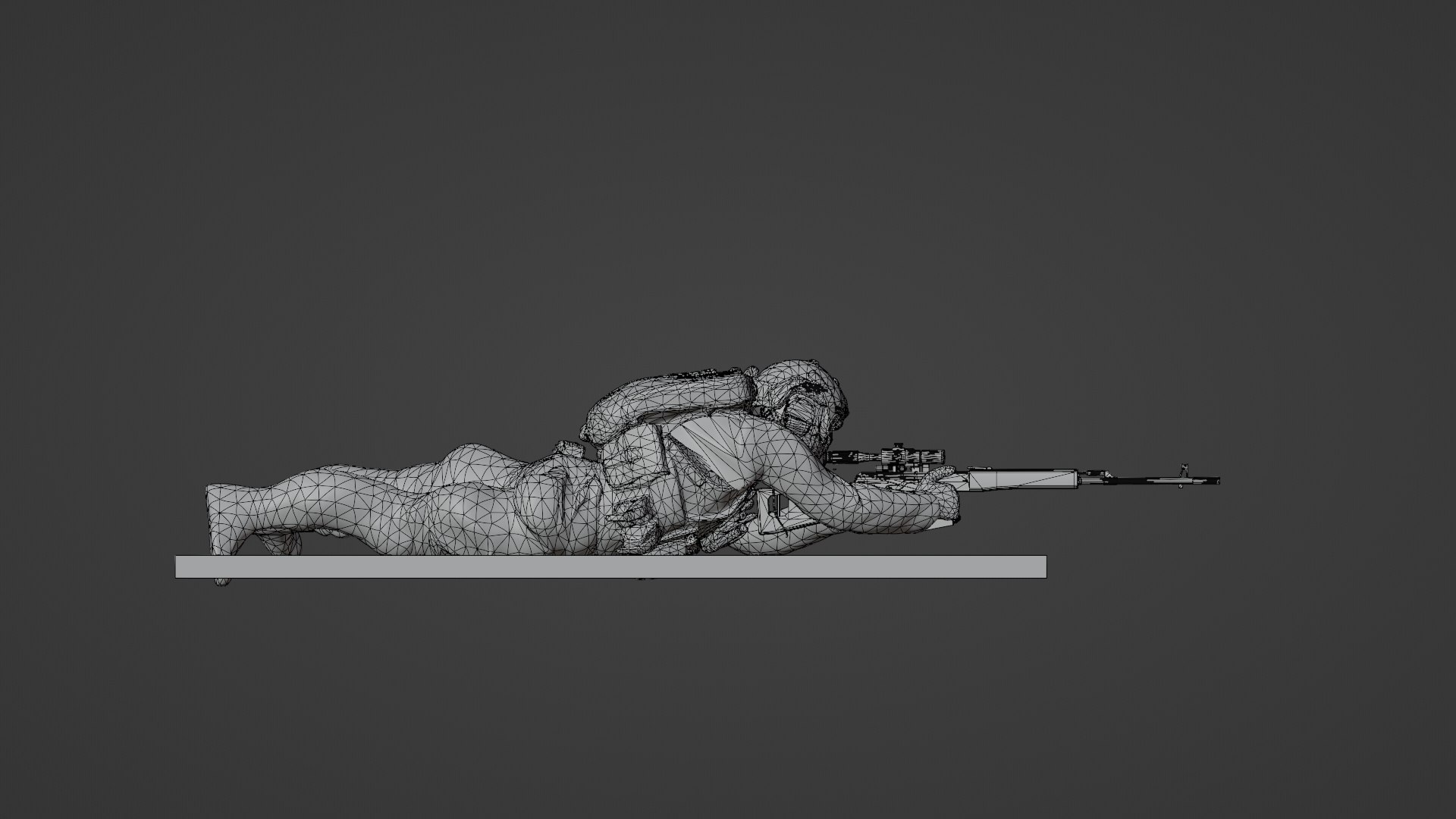 Figures Of A Lying Down Soldier With SVD STL 3D Model - TurboSquid 1951562