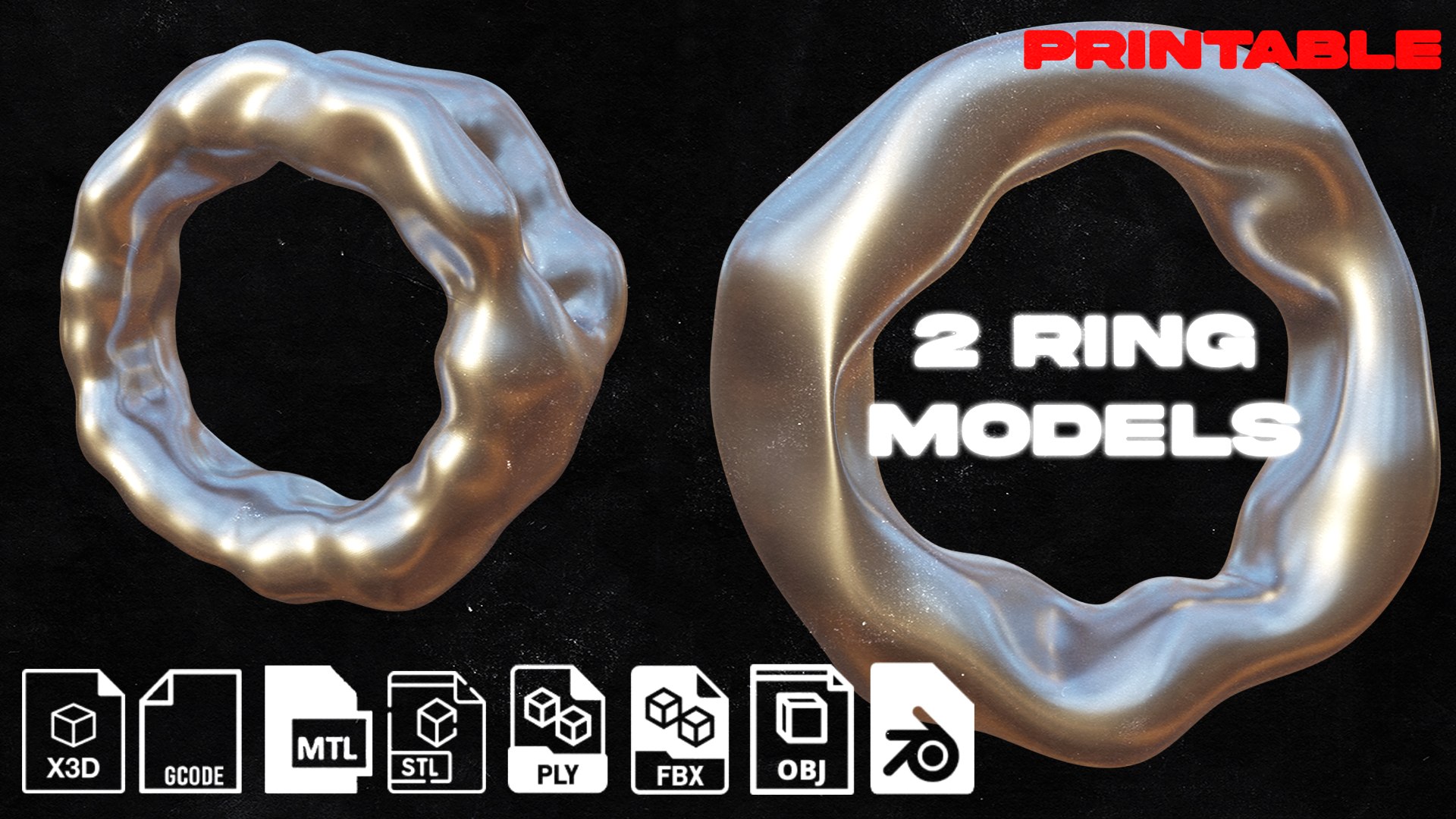 3D Model 2 Ring Models - TurboSquid 1992841