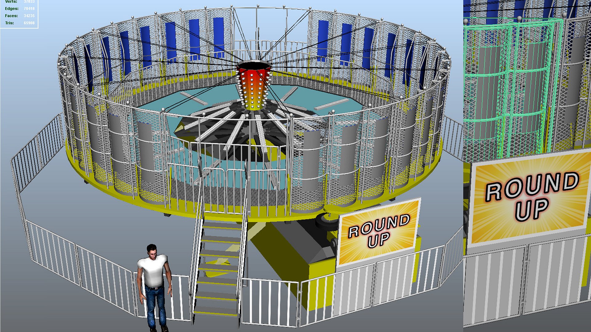 3D Classic Round-Up Carnival Ride - TurboSquid 1793643