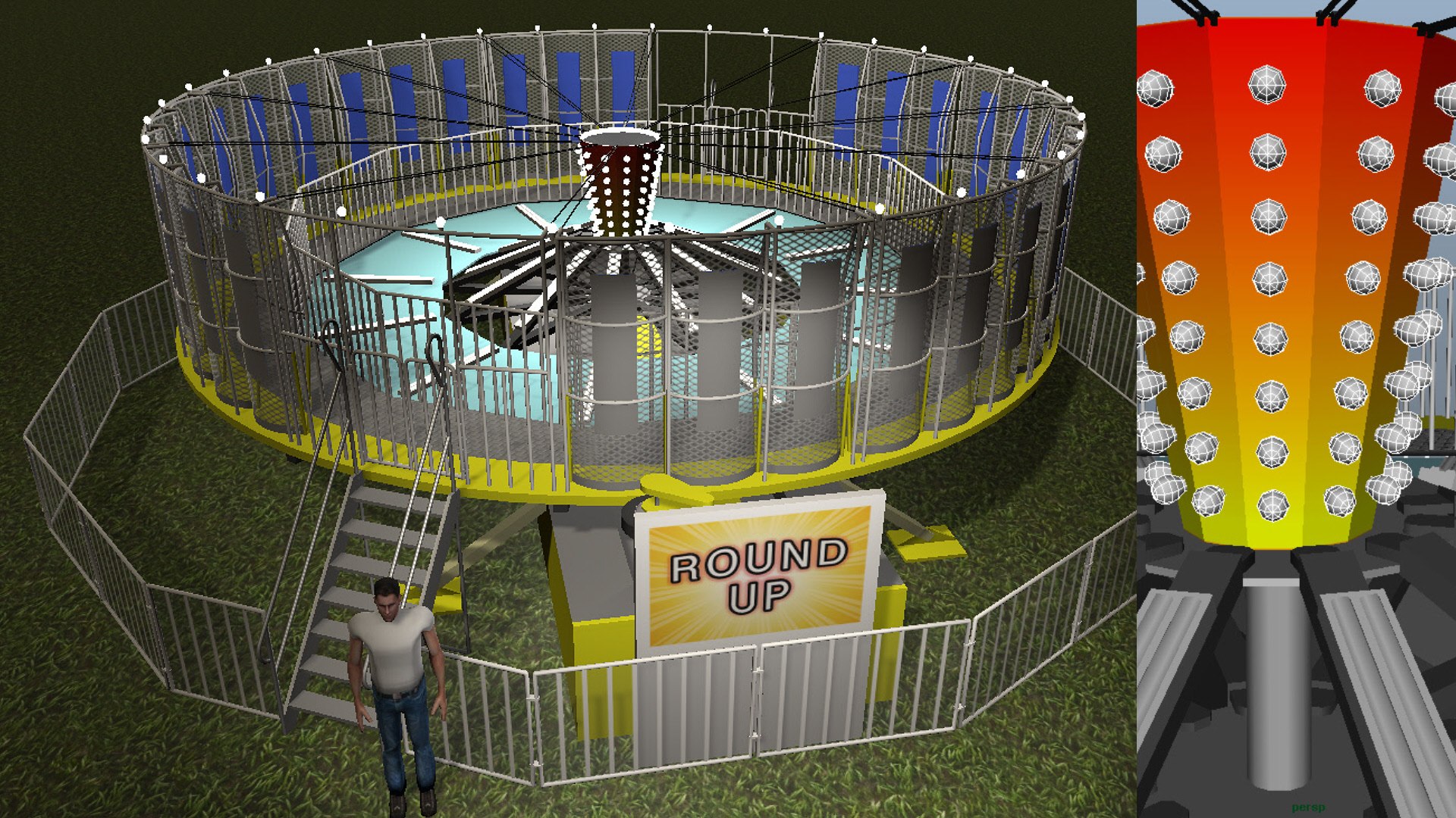 3D Classic Round-Up Carnival Ride - TurboSquid 1793643