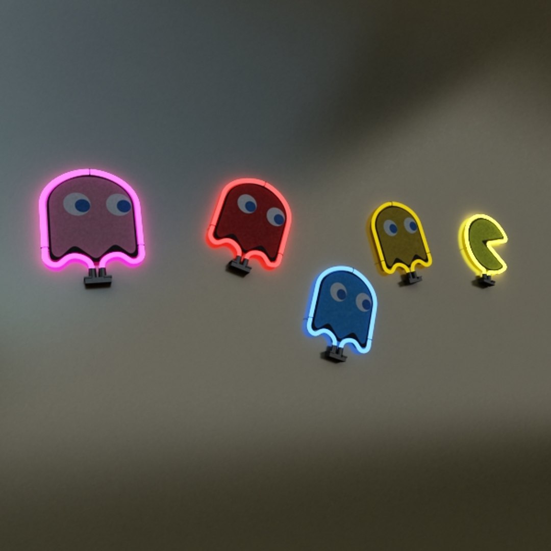 Pacman Ghost Lamp 3d 3ds