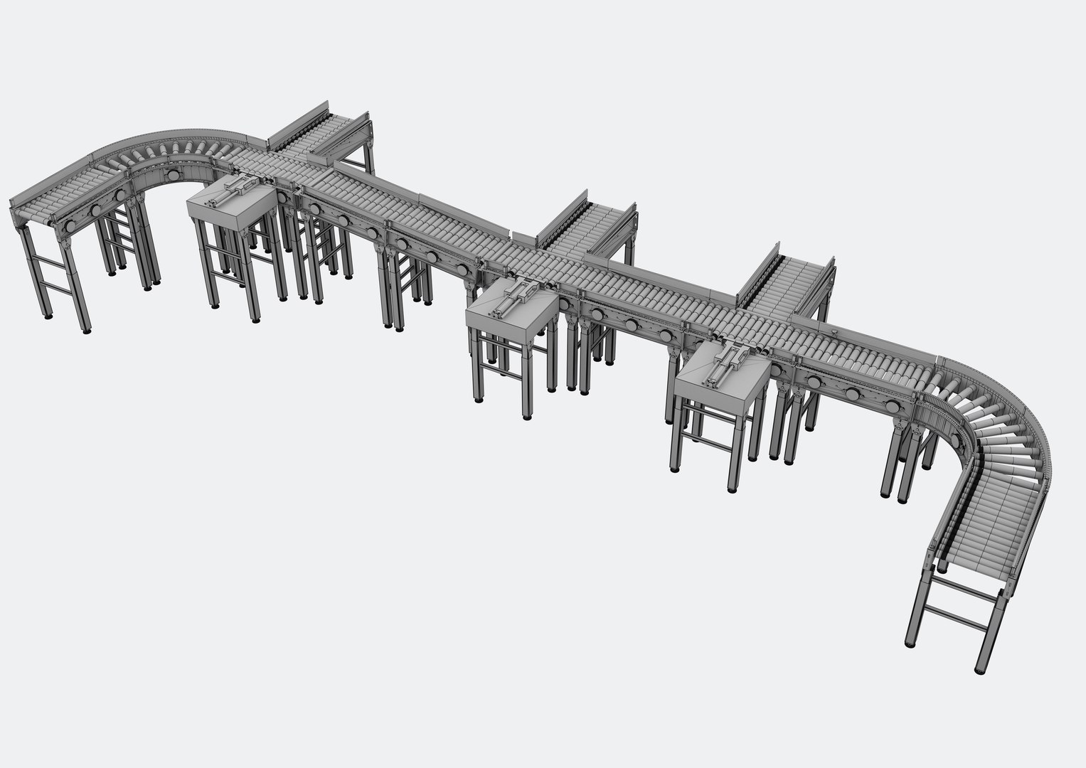 3D Roller Conveyor - TurboSquid 1295398