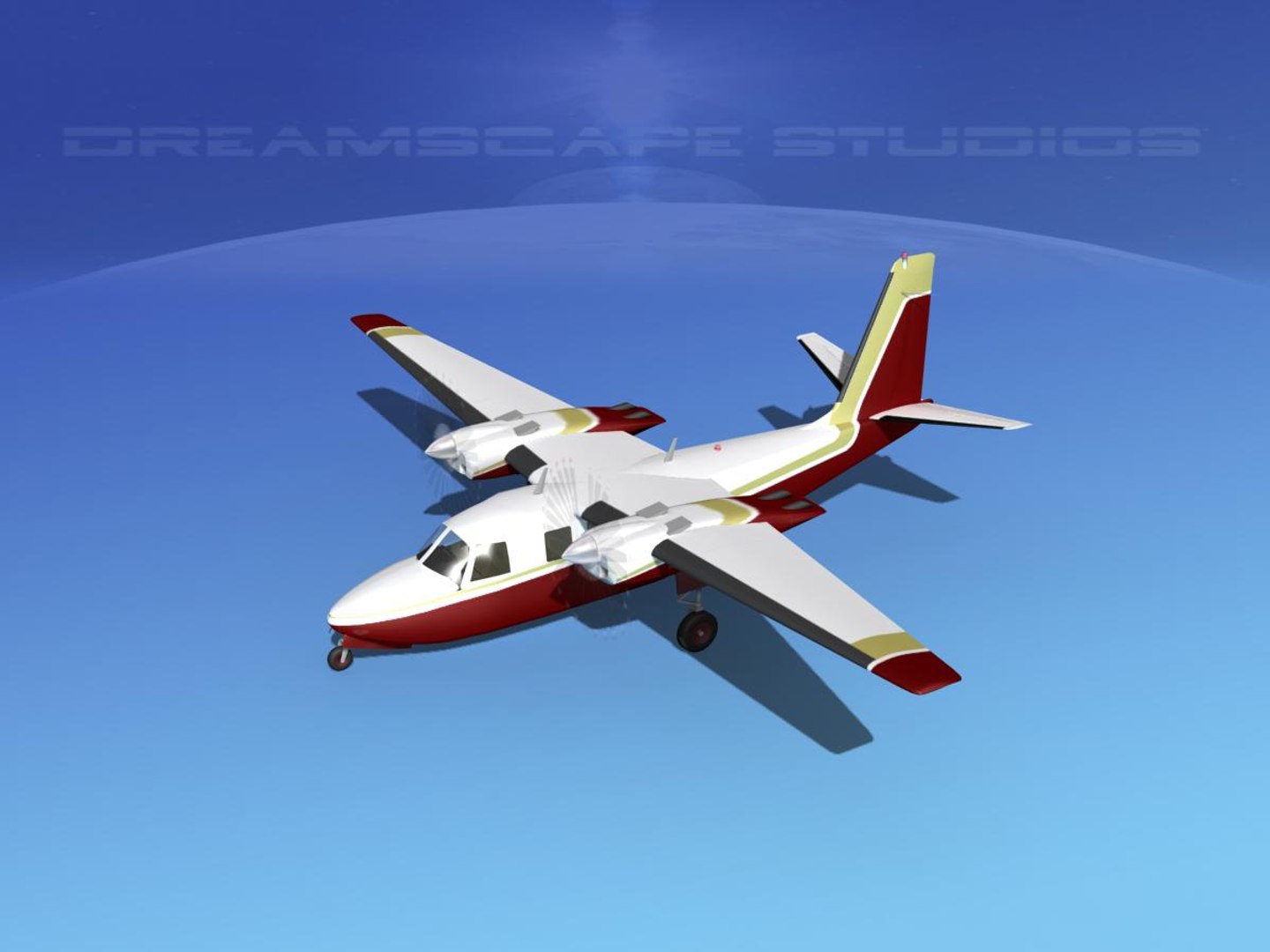 3d Model Cockpit Rockwell Aero Commander