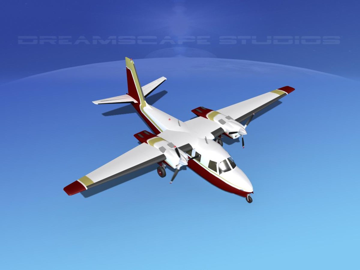 3d Model Cockpit Rockwell Aero Commander