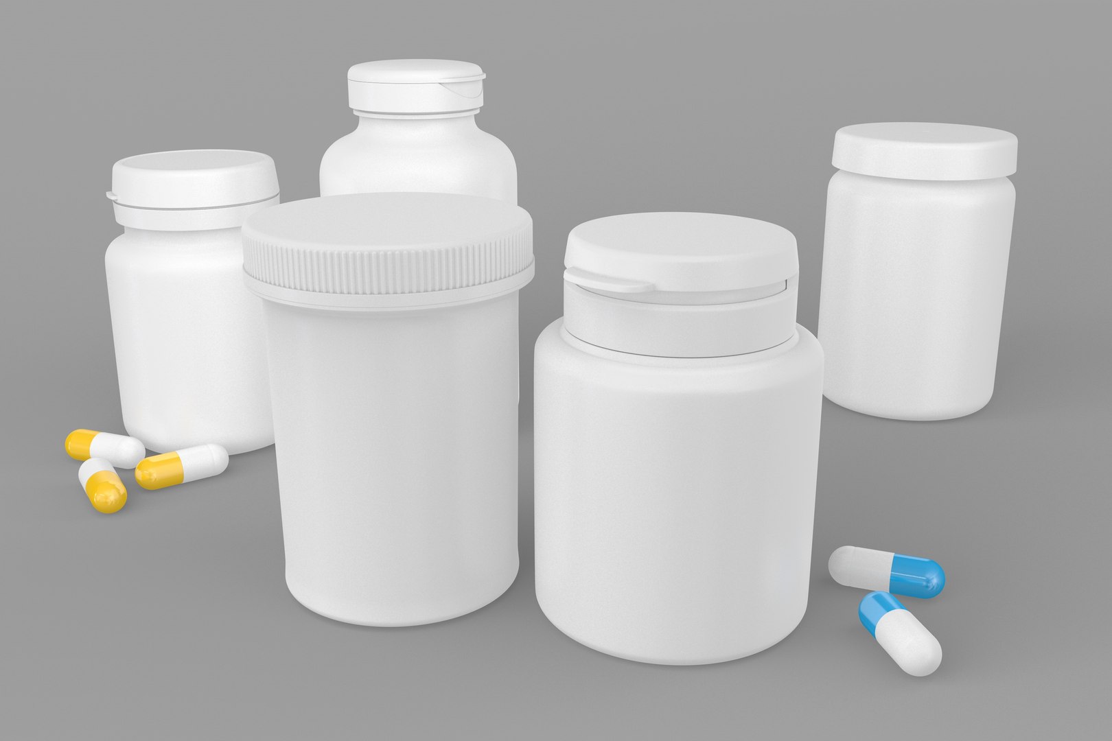Pills Jars Set 3D - TurboSquid 2171649