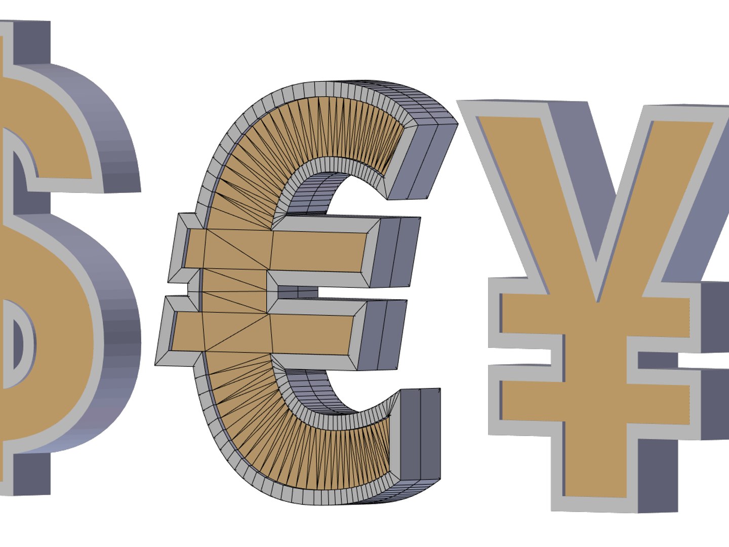 Currency Signs 3D Model - TurboSquid 1287494