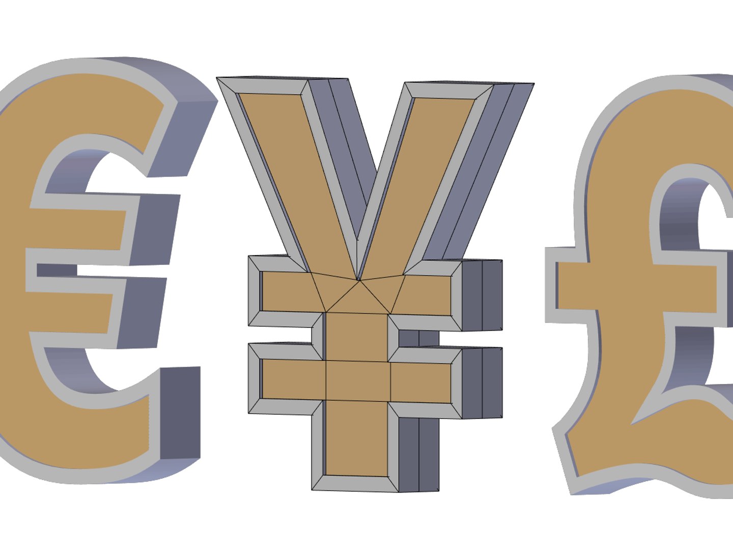 Currency Signs 3D Model - TurboSquid 1287494