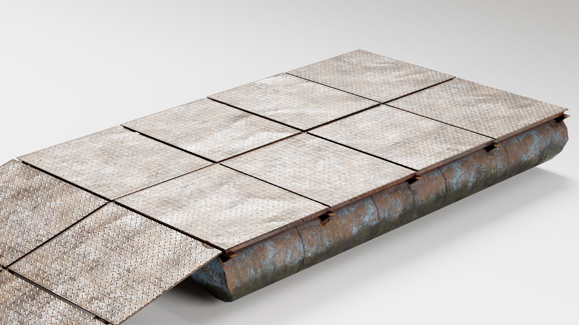 3D Old metal army floating bridge pontoons an3 - TurboSquid 1964994