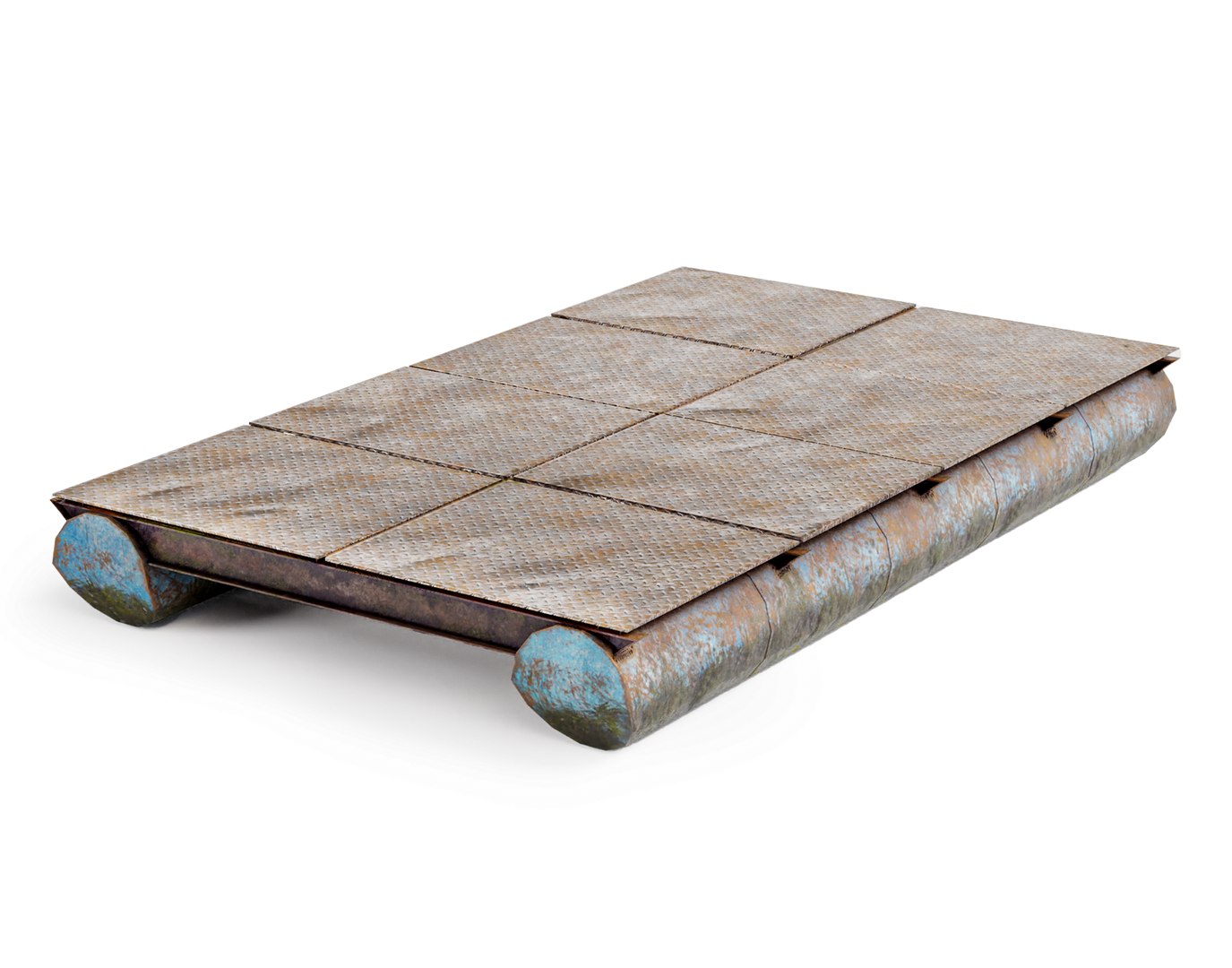 3D Old metal army floating bridge pontoons an3 - TurboSquid 1964994