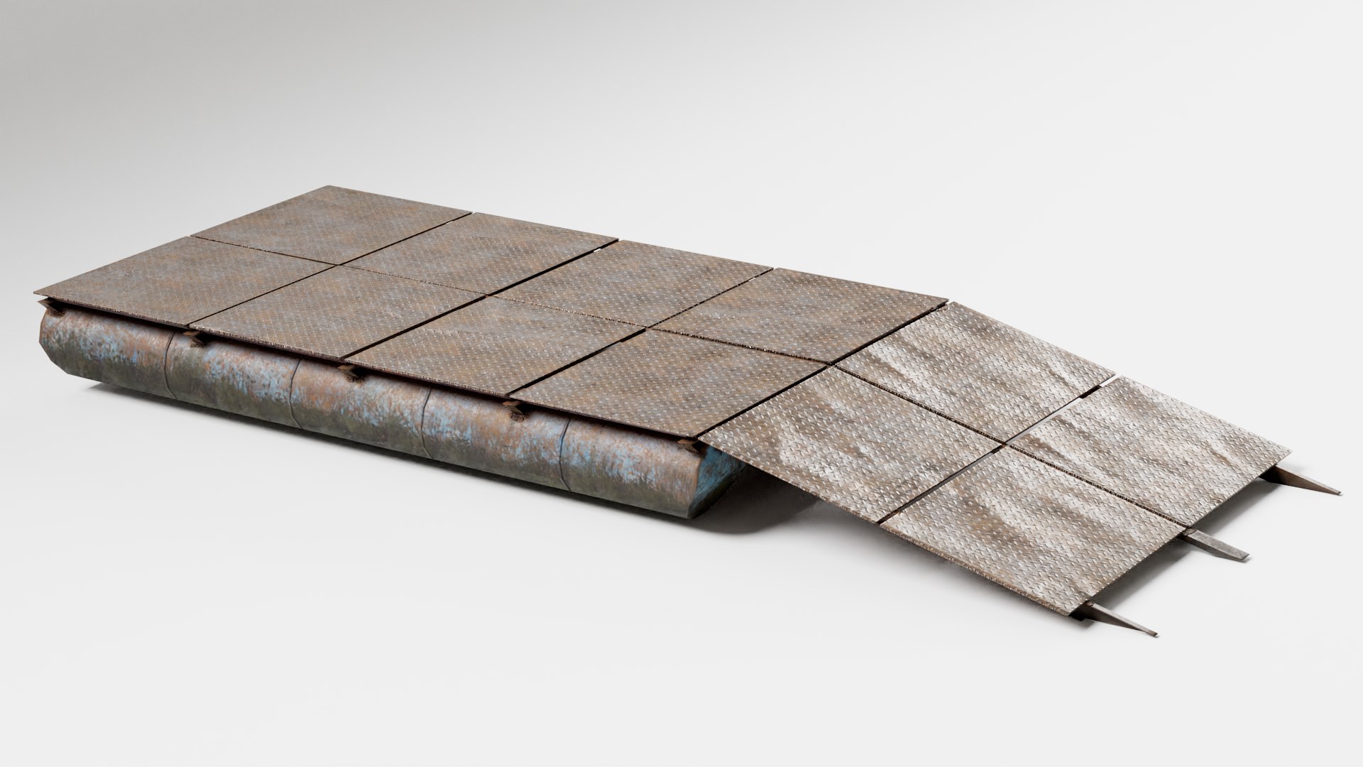 3D Old metal army floating bridge pontoons an3 - TurboSquid 1964994