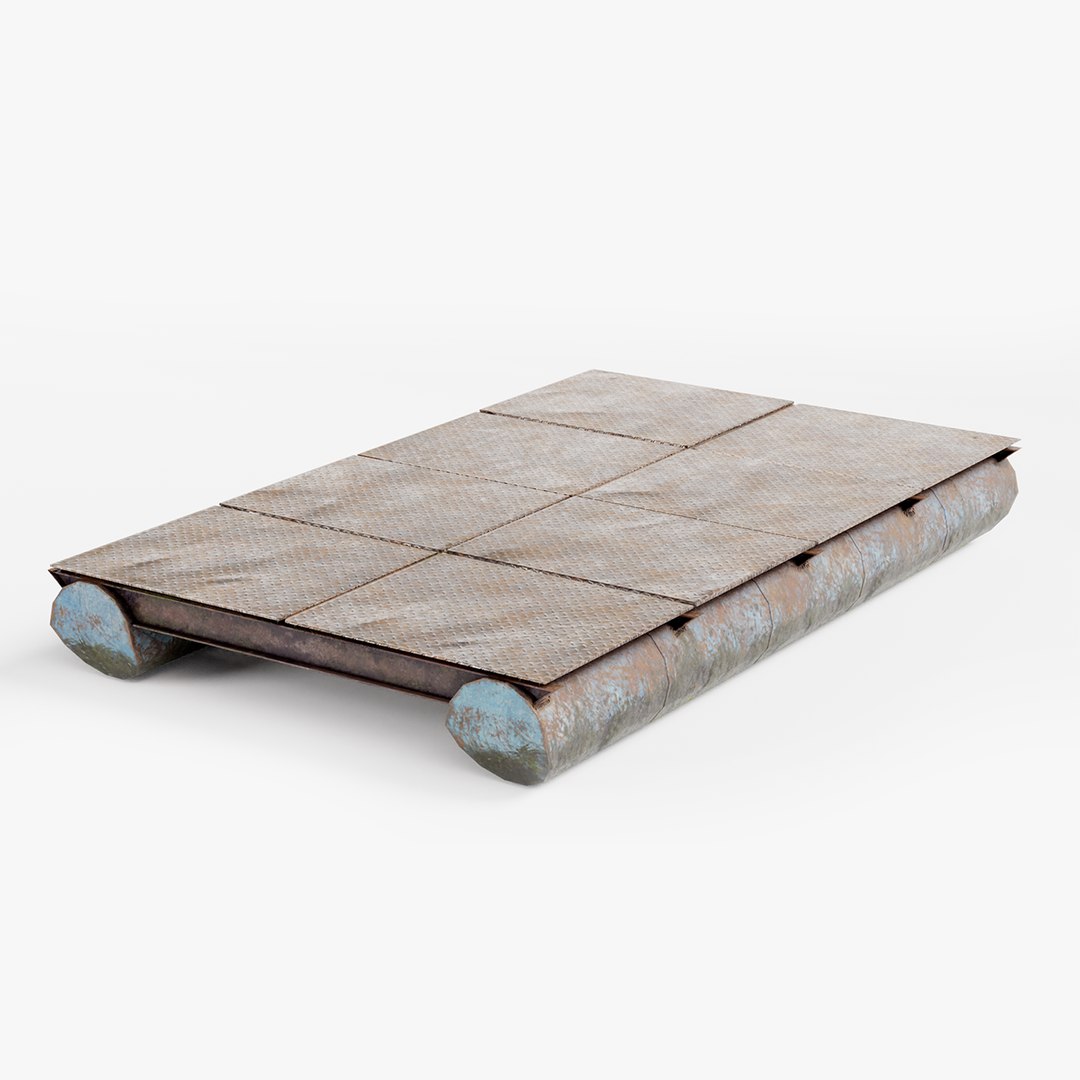 3D Old metal army floating bridge pontoons an3 - TurboSquid 1964994