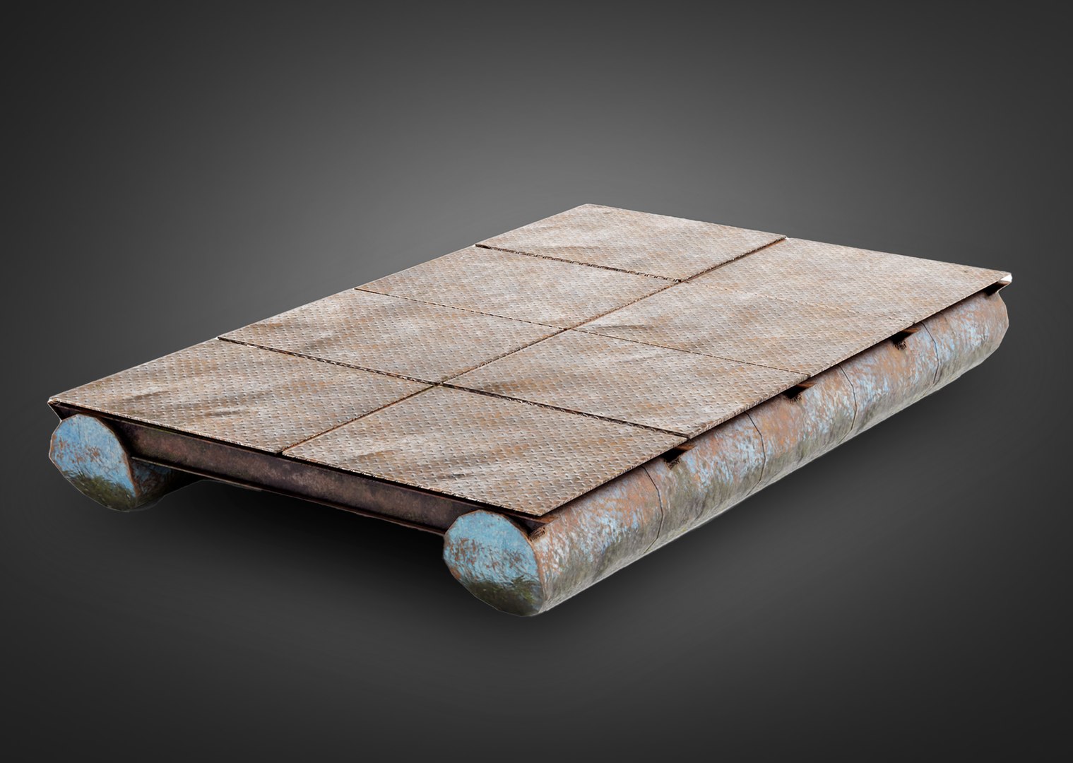 3D Old metal army floating bridge pontoons an3 - TurboSquid 1964994