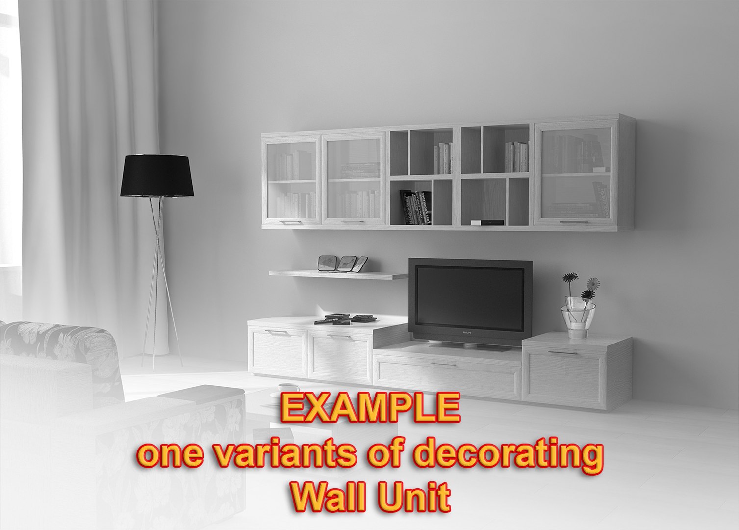 3d Realistic Wall Unit Model