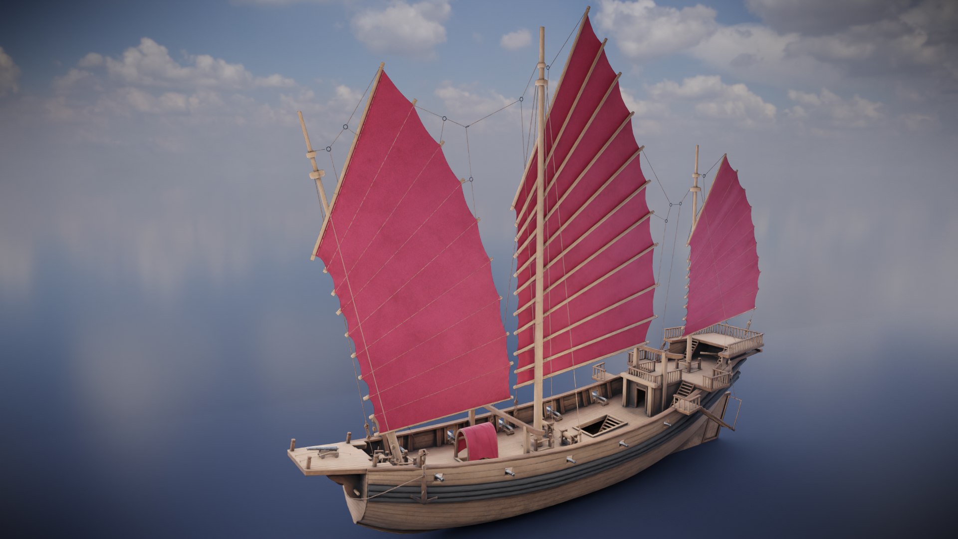 3D Model Junk Ship - TurboSquid 2287461