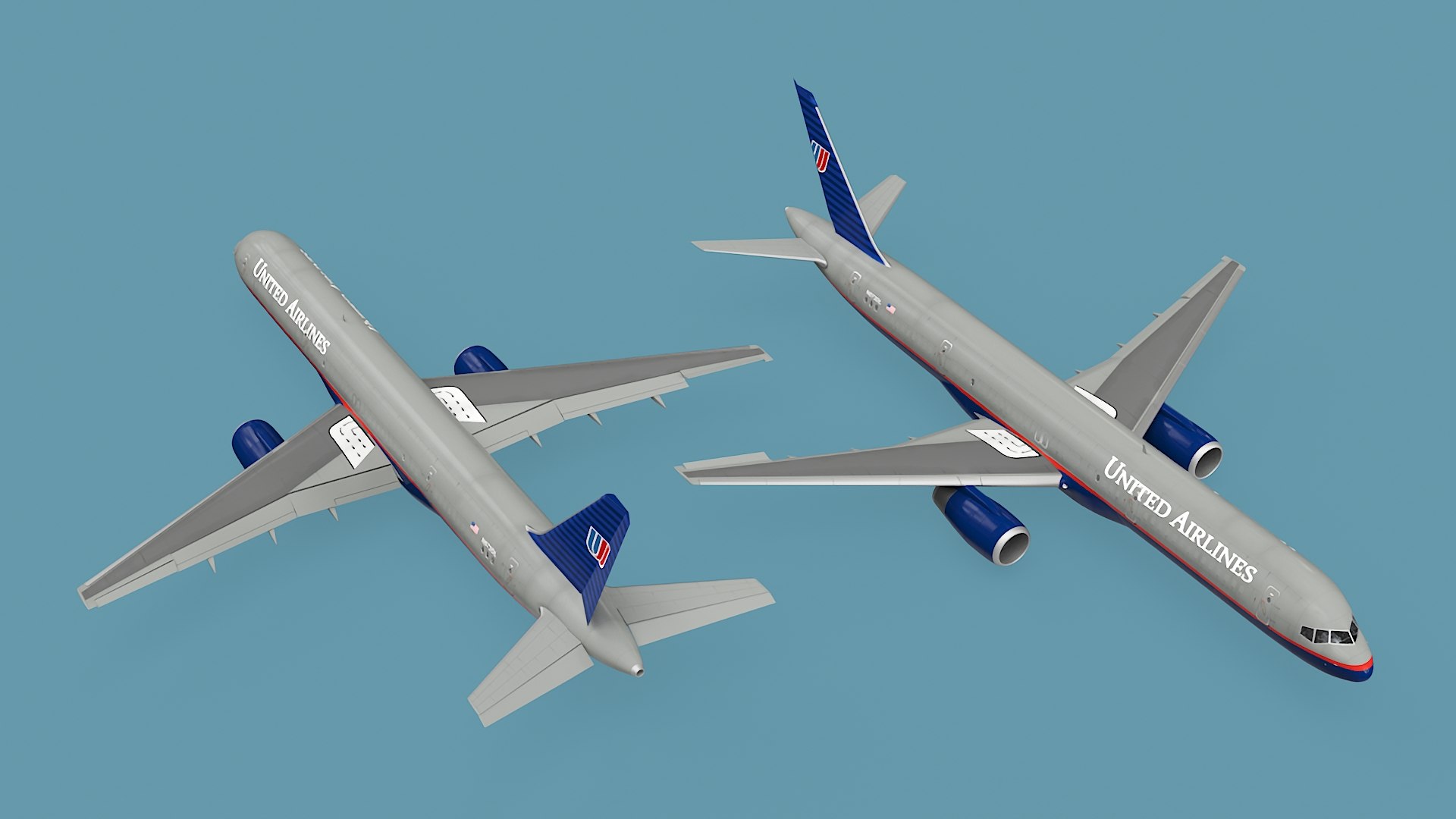 3D United Airlines Boeing 757 Rigged Model - TurboSquid 2346633