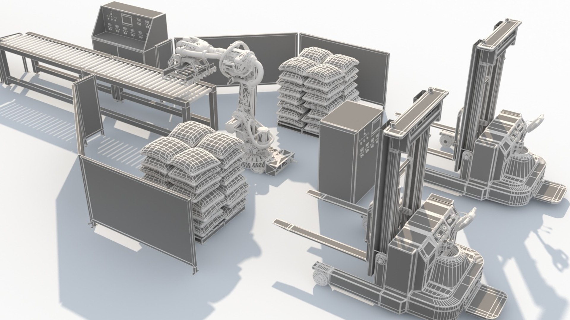 3D Industrial Assembly Line - TurboSquid 2389492