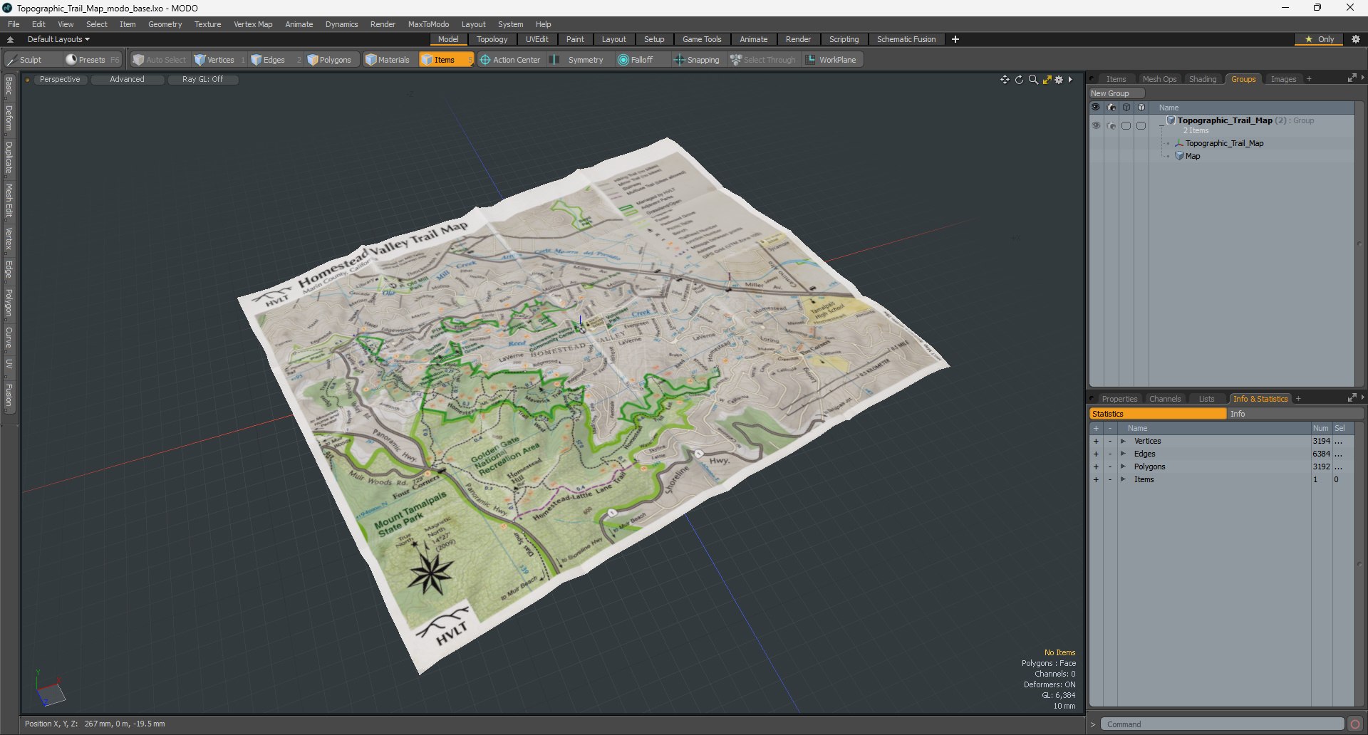 3D Model Topographic Trail Map - TurboSquid 2312394