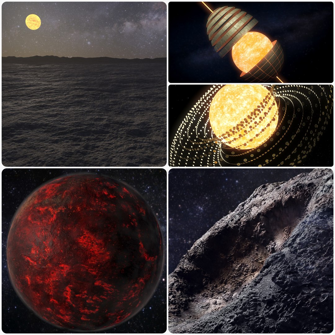 Planets, Dyson Spheres, And Asteroids 3D Model Bundle 3D Model - TurboSquid 2373150