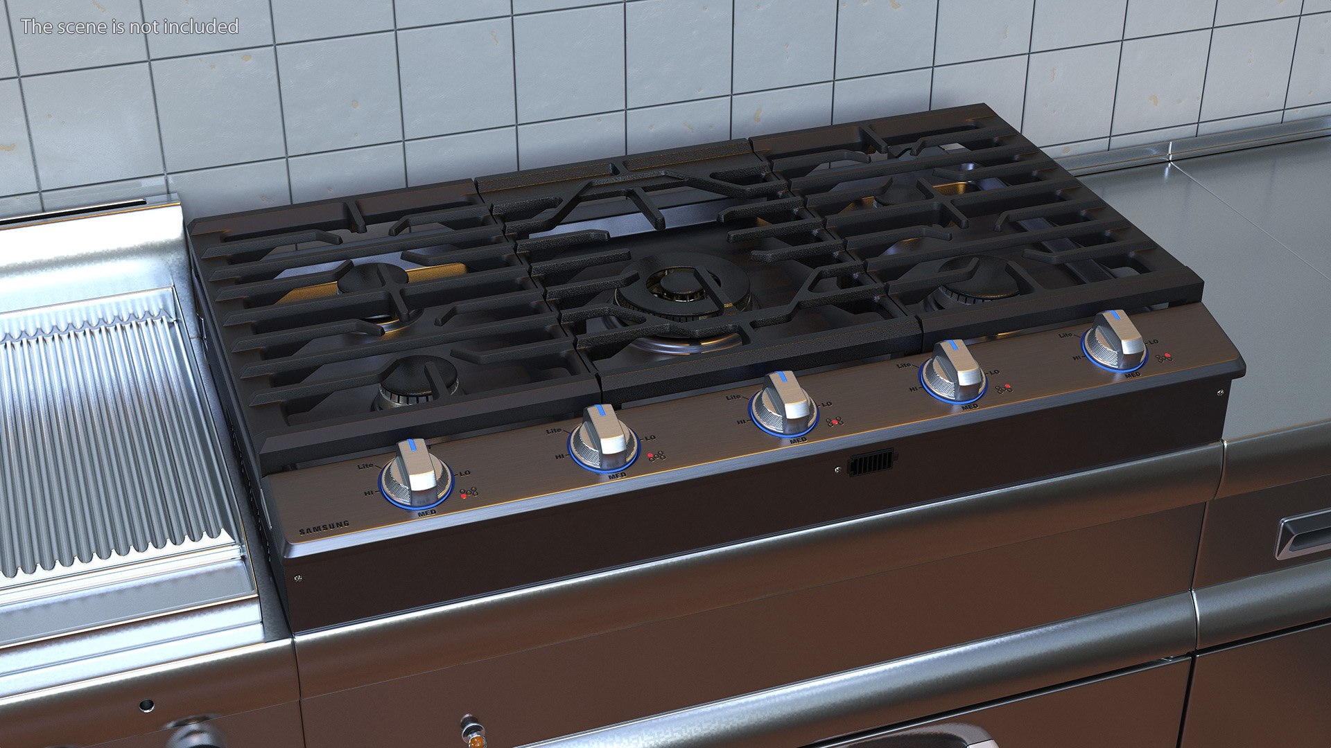 3D Gas Countertop Stove Samsung 30 Inch Grey - TurboSquid 2177454