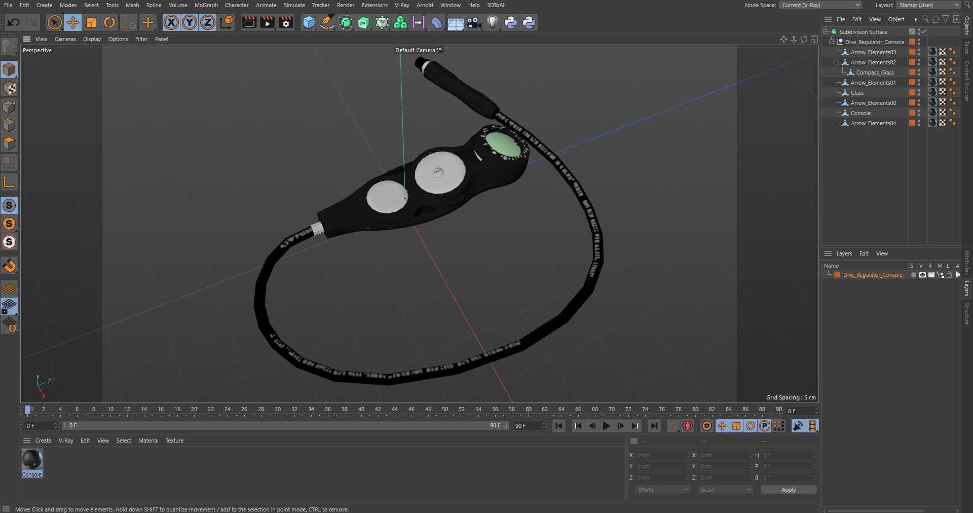 Dive Regulator Console 3D Model - TurboSquid 2385560