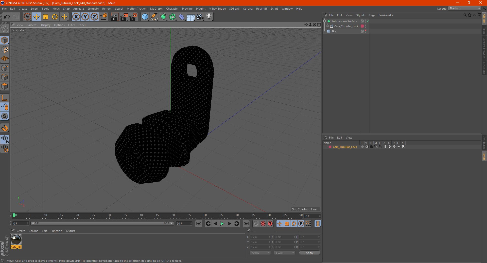 3D Cam Tubular Lock - TurboSquid 1870658