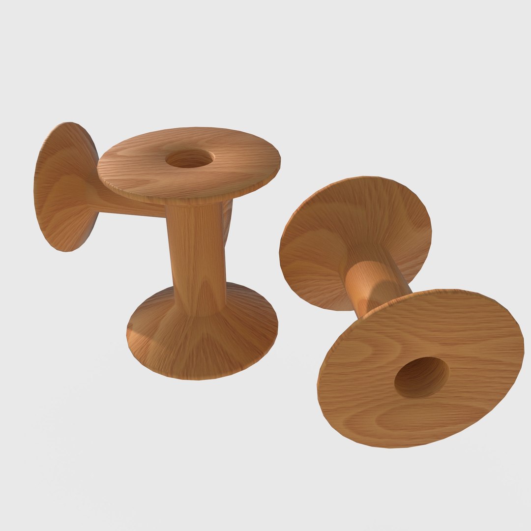 Wooden spool for thread 3D model - TurboSquid 1936302