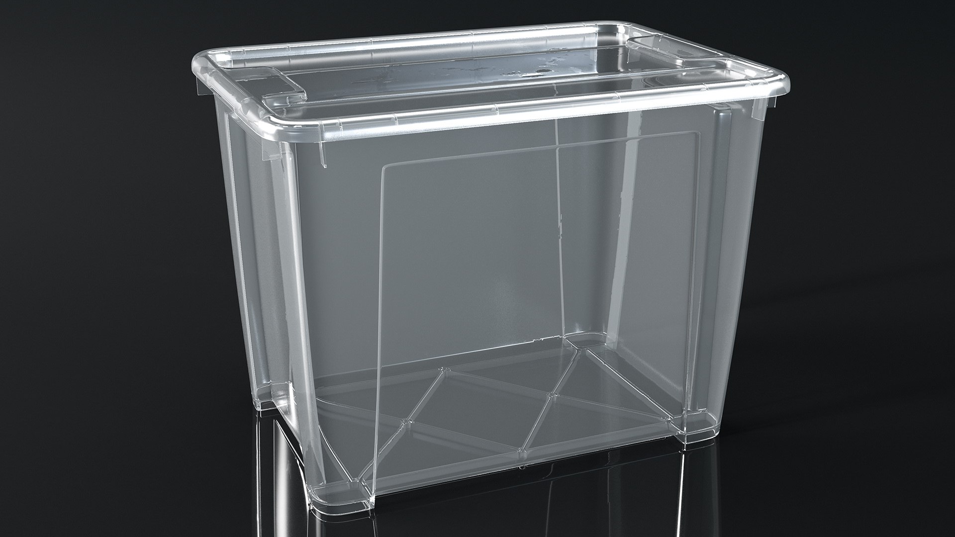 Large Transparent Plastic Container 3D - TurboSquid 1513438