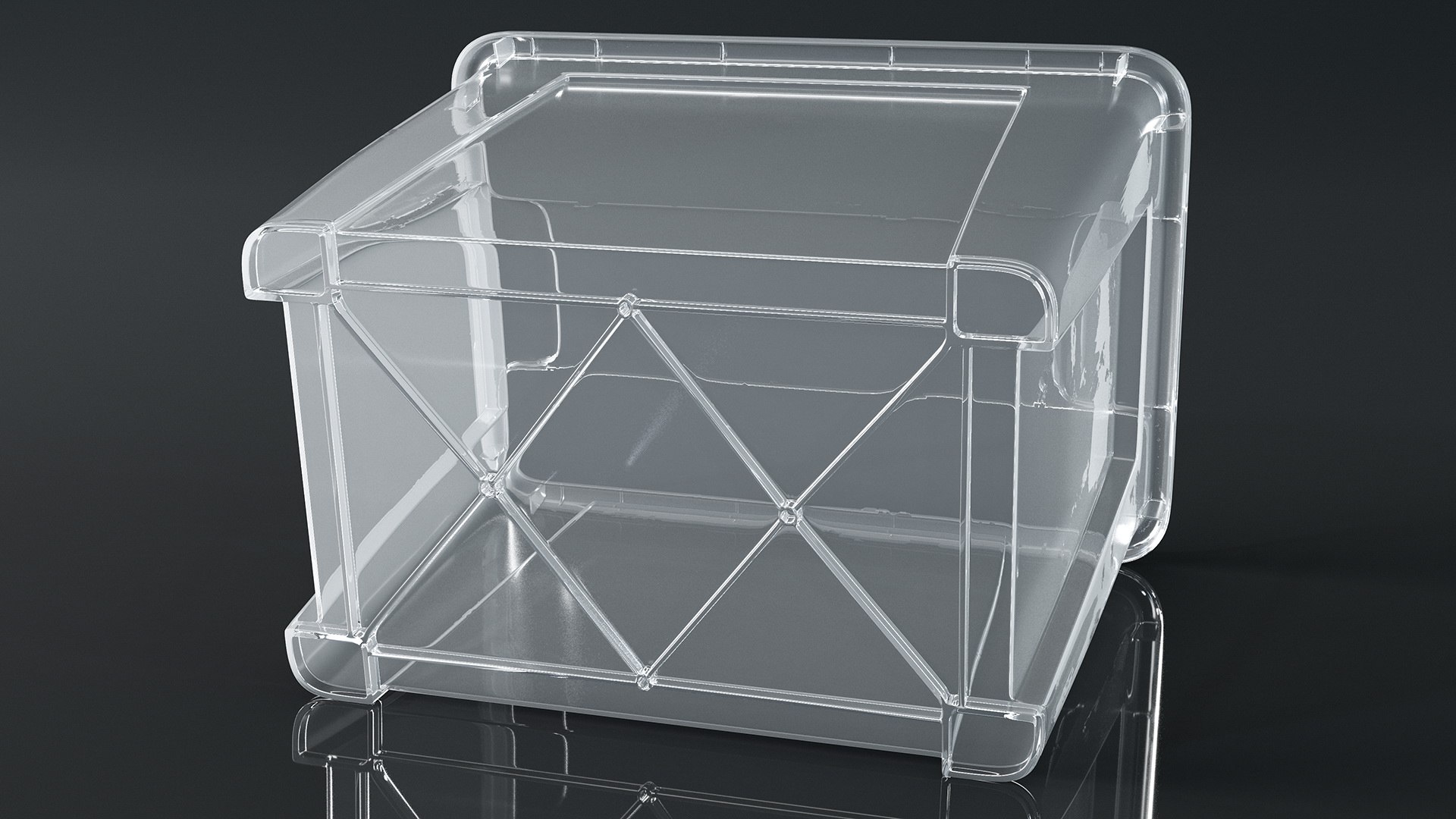 Large Transparent Plastic Container 3D - TurboSquid 1513438