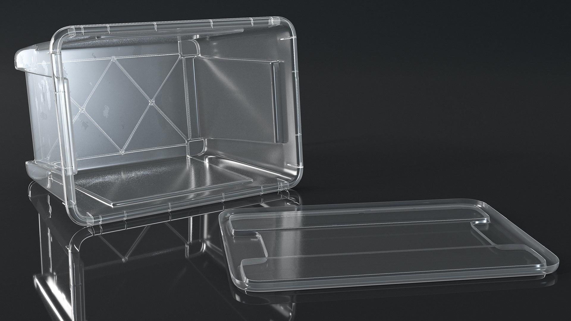 Large Transparent Plastic Container 3D - TurboSquid 1513438