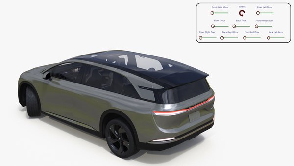 modelo 3d SUV eléctrico Lucid Gravity 2024 color oliva - TurboSquid 2290472