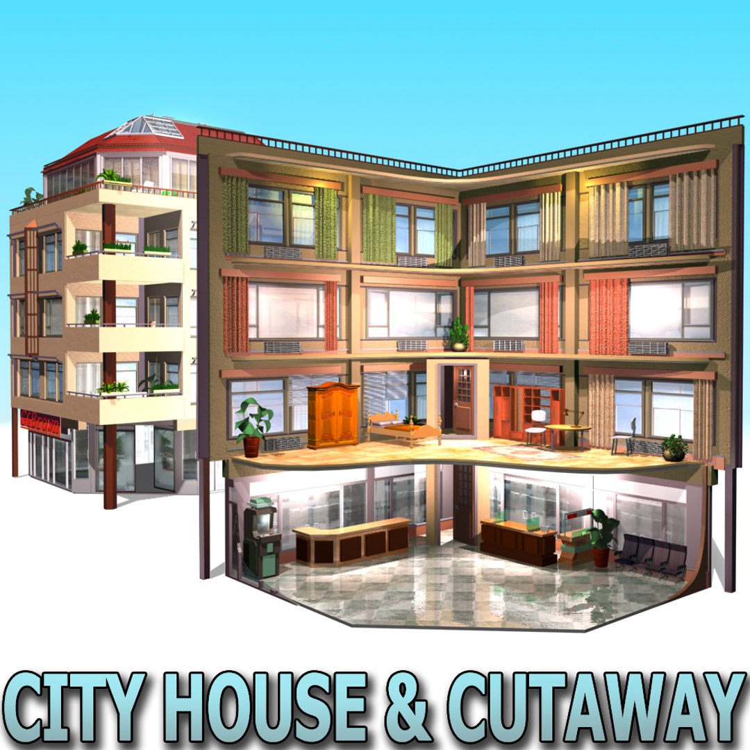 City Building Cutaway 3ds
