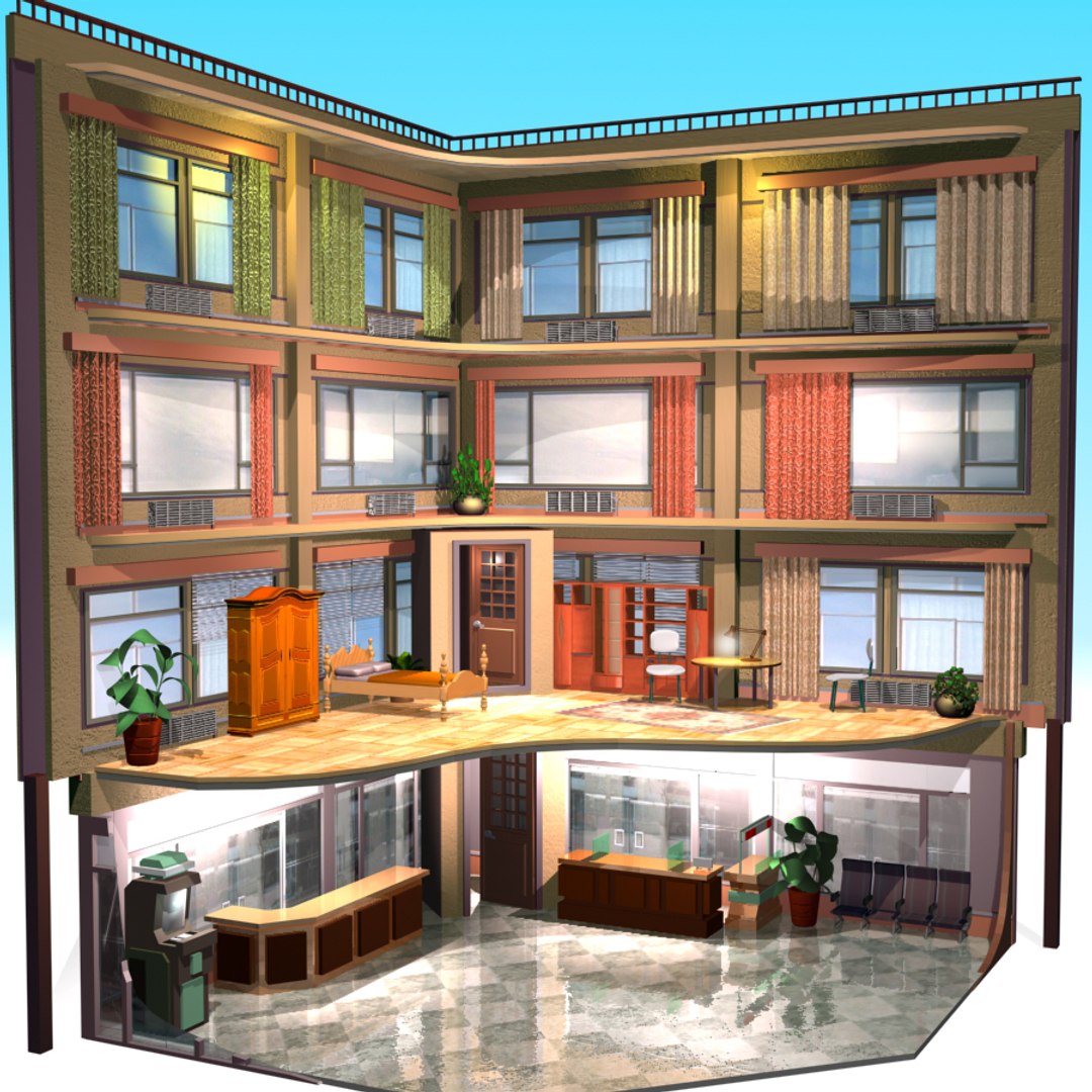 City Building Cutaway 3ds