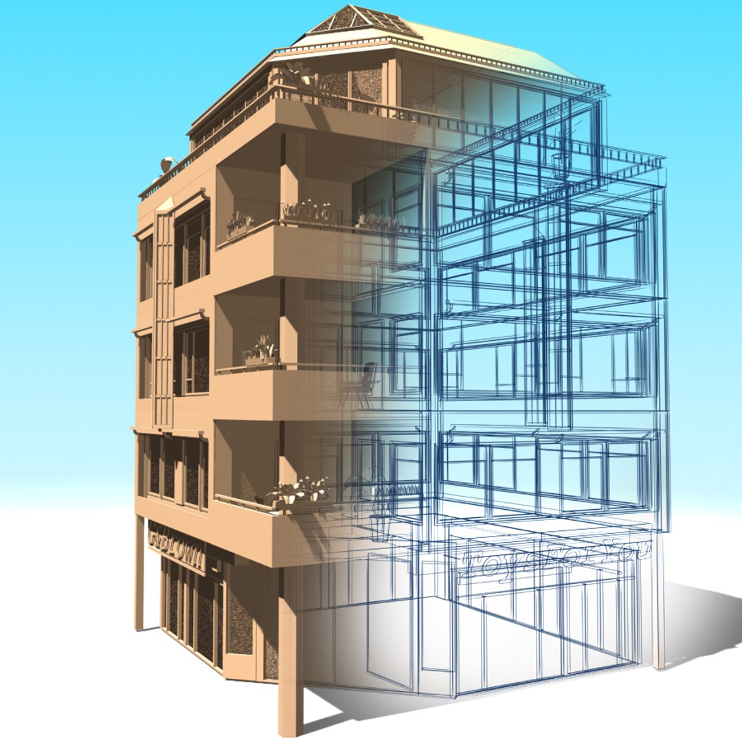 City Building Cutaway 3ds