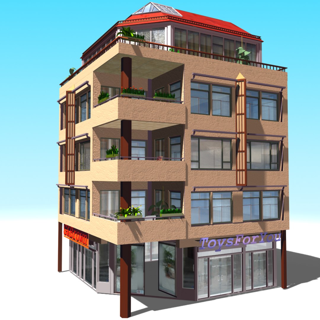 City Building Cutaway 3ds