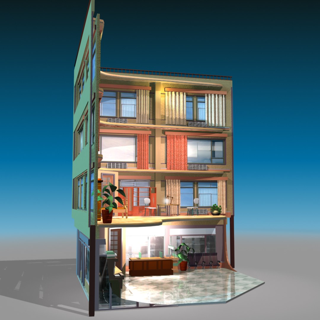 City Building Cutaway 3ds