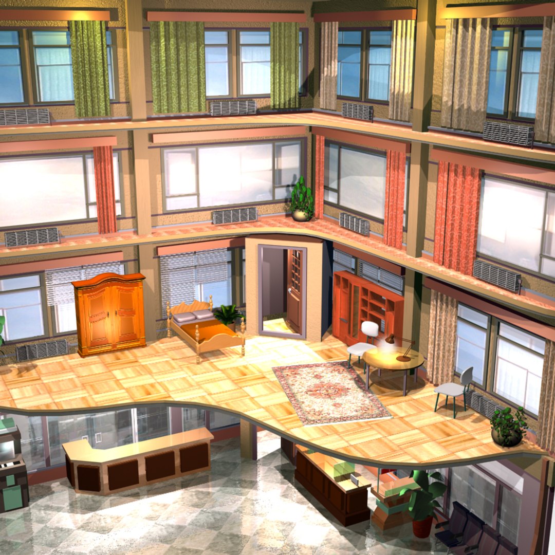 City Building Cutaway 3ds