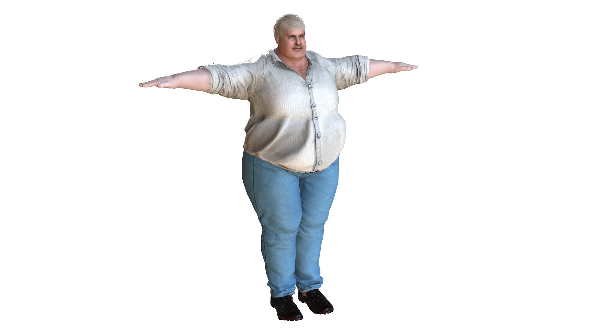 3D Fat Man Business Rigged And Blendshapes Low-poly 3D Model Game Ready ...