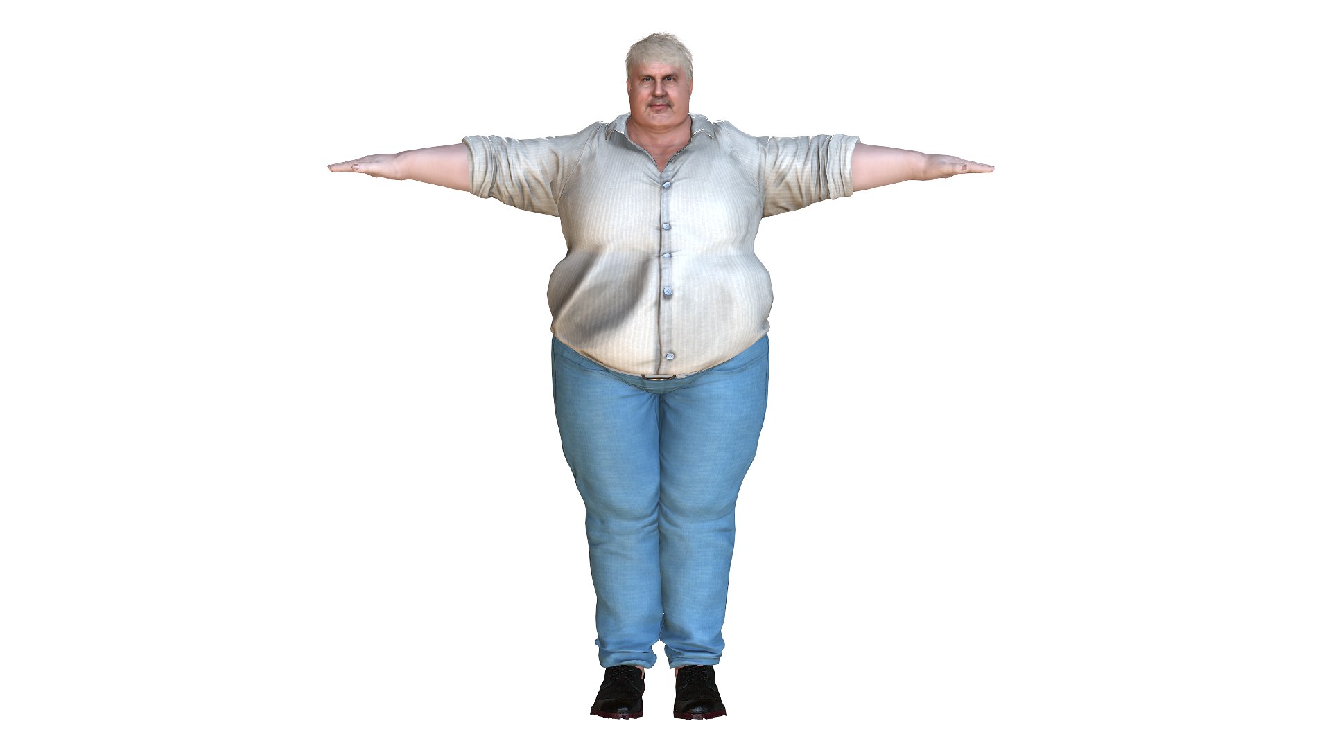 3D Fat Man Business Rigged And Blendshapes Low-poly 3D Model Game Ready ...