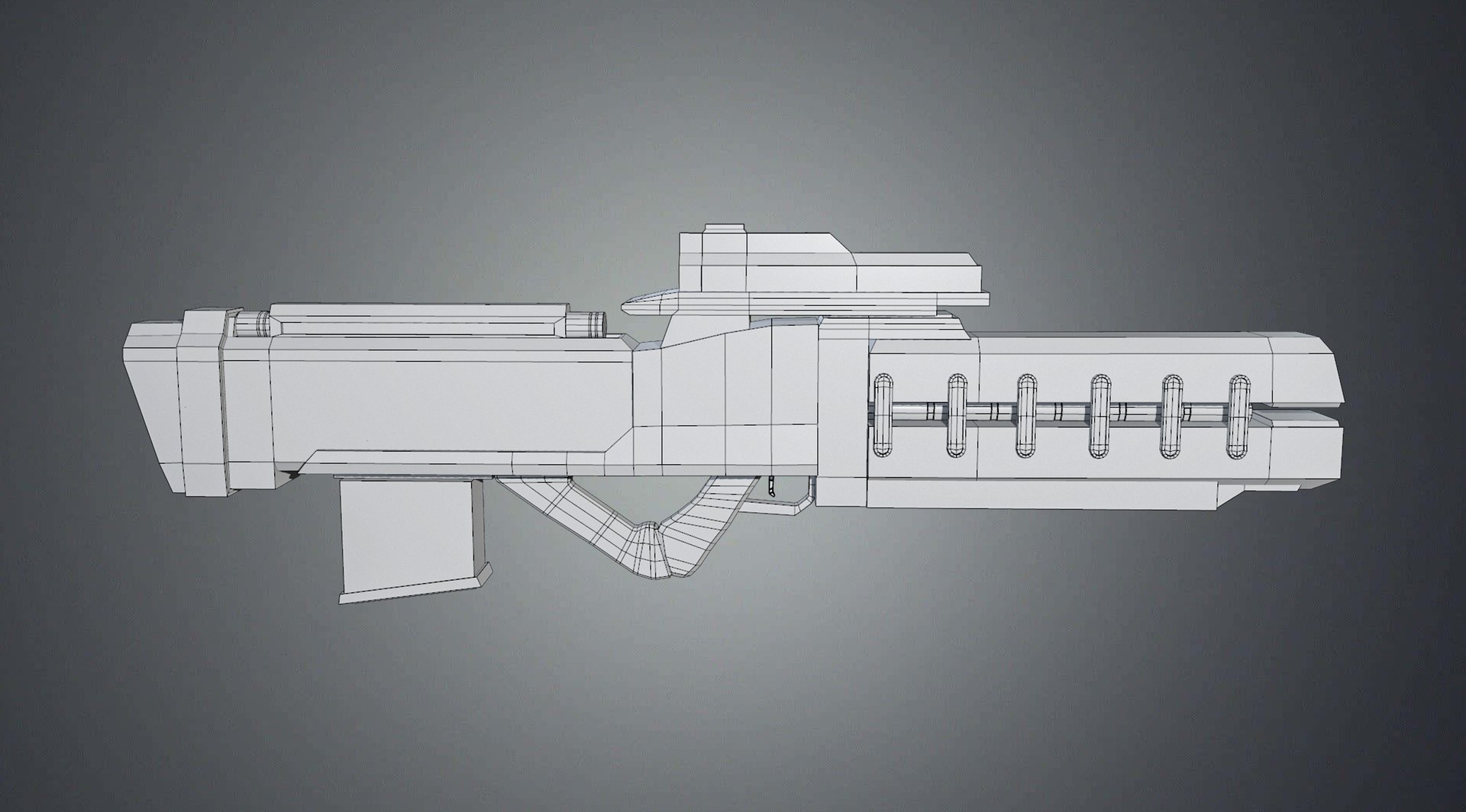 3D Sci Fi Blaster Low Poly Game Ready Asset Low-poly 3D Model ...