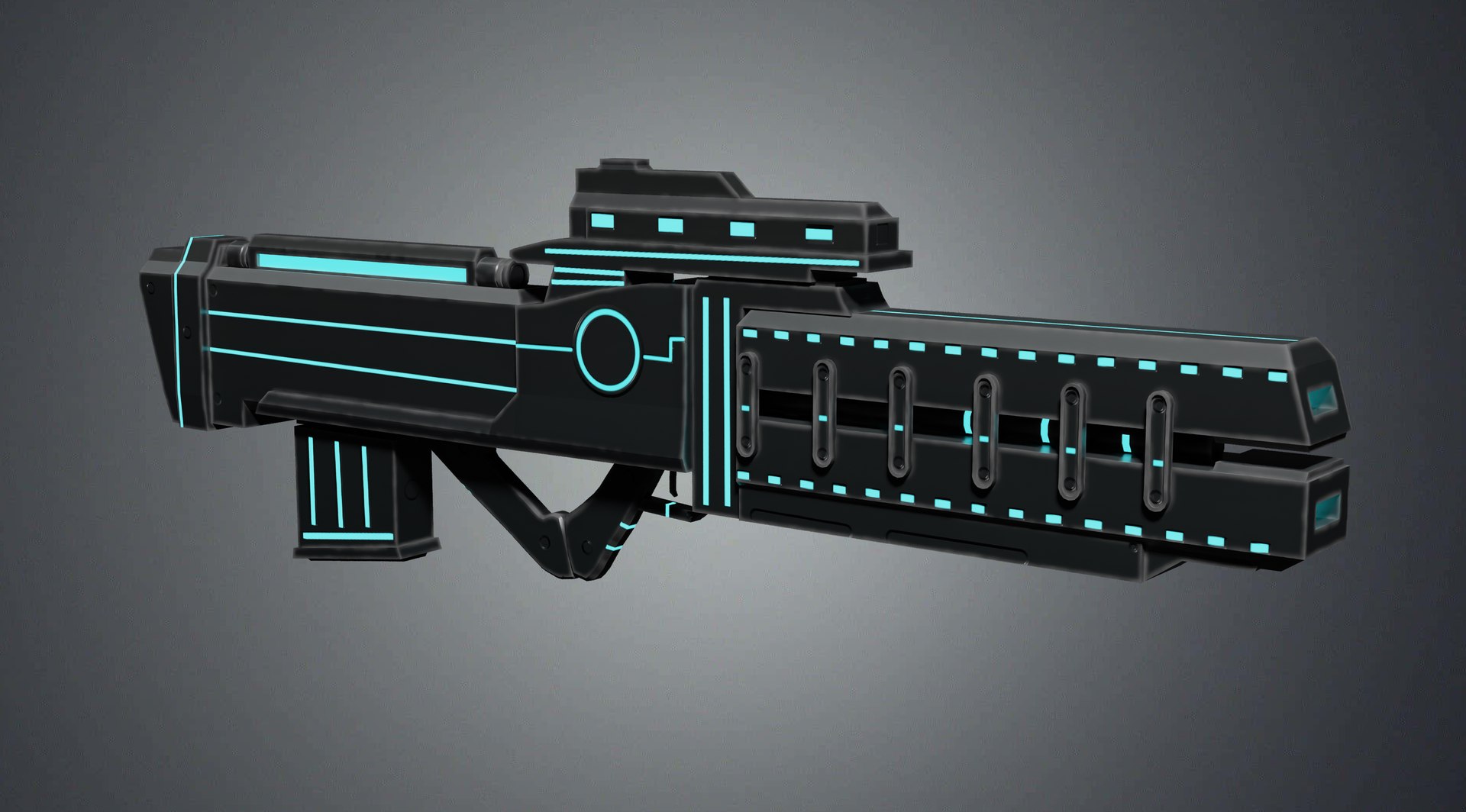 3D Sci Fi Blaster Low Poly Game Ready Asset Low-poly 3D Model ...