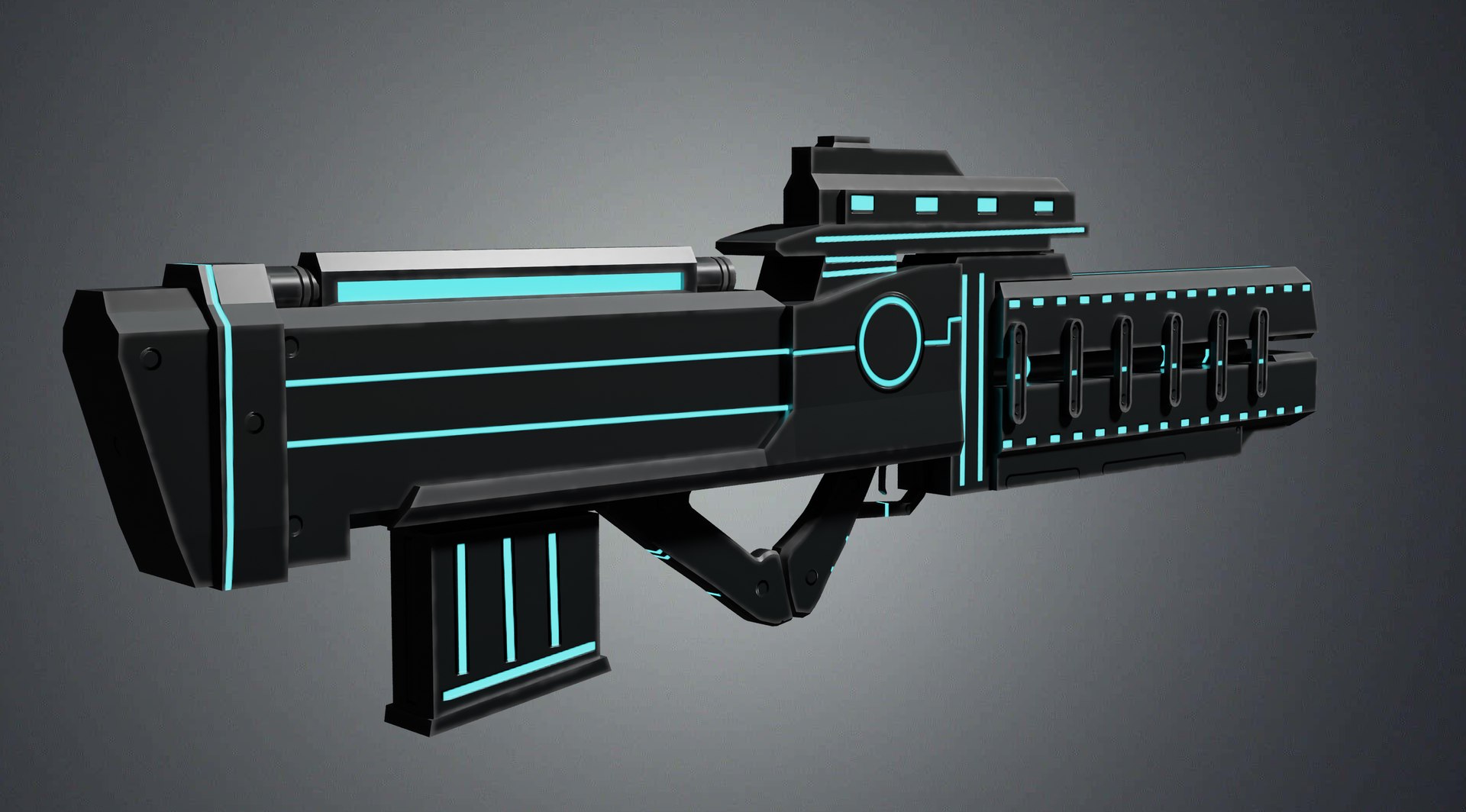 3D Sci Fi Blaster Low Poly Game Ready Asset Low-poly 3D Model ...