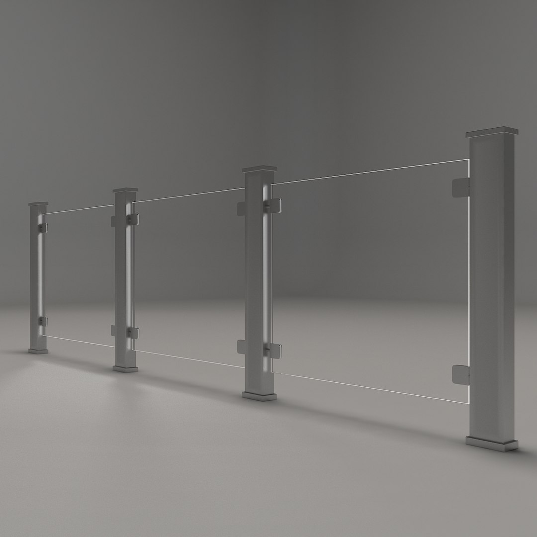 Glass Railing 3D - TurboSquid 1201906