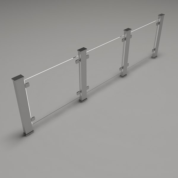 Glass railing 3D - TurboSquid 1201906