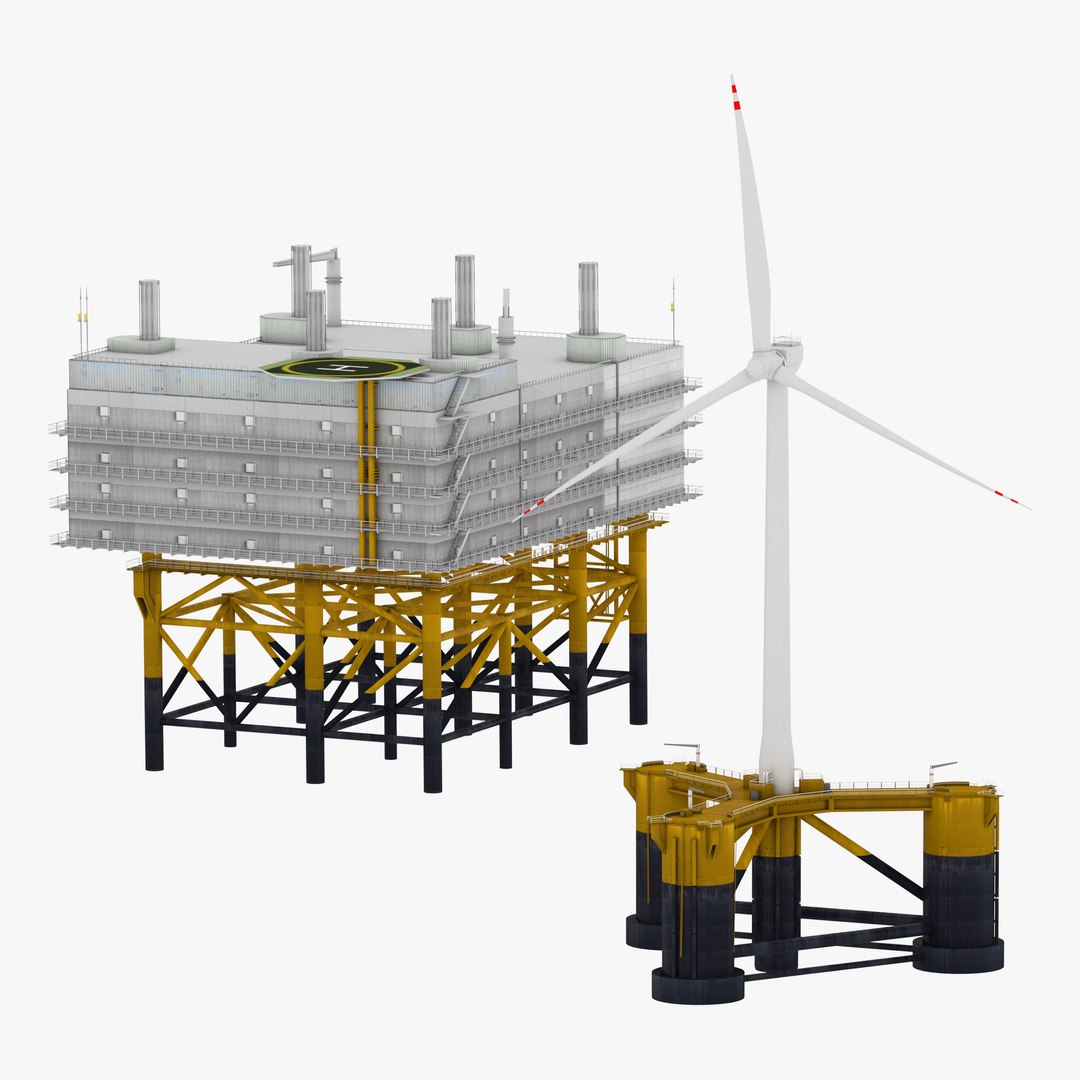 3D Offshore Wind Farm Model - TurboSquid 1940470