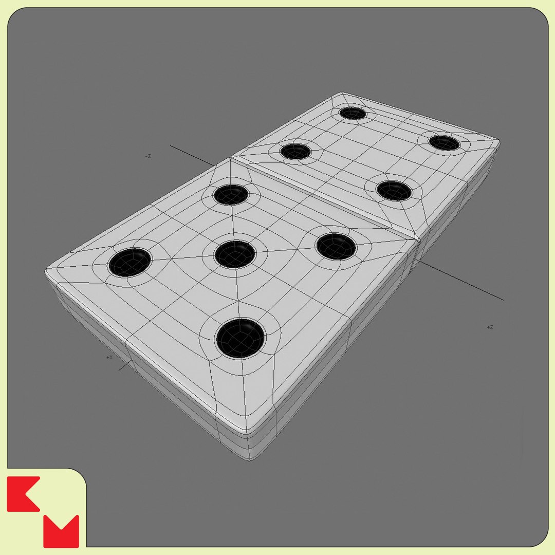 3d Model 0-9 Domino Set